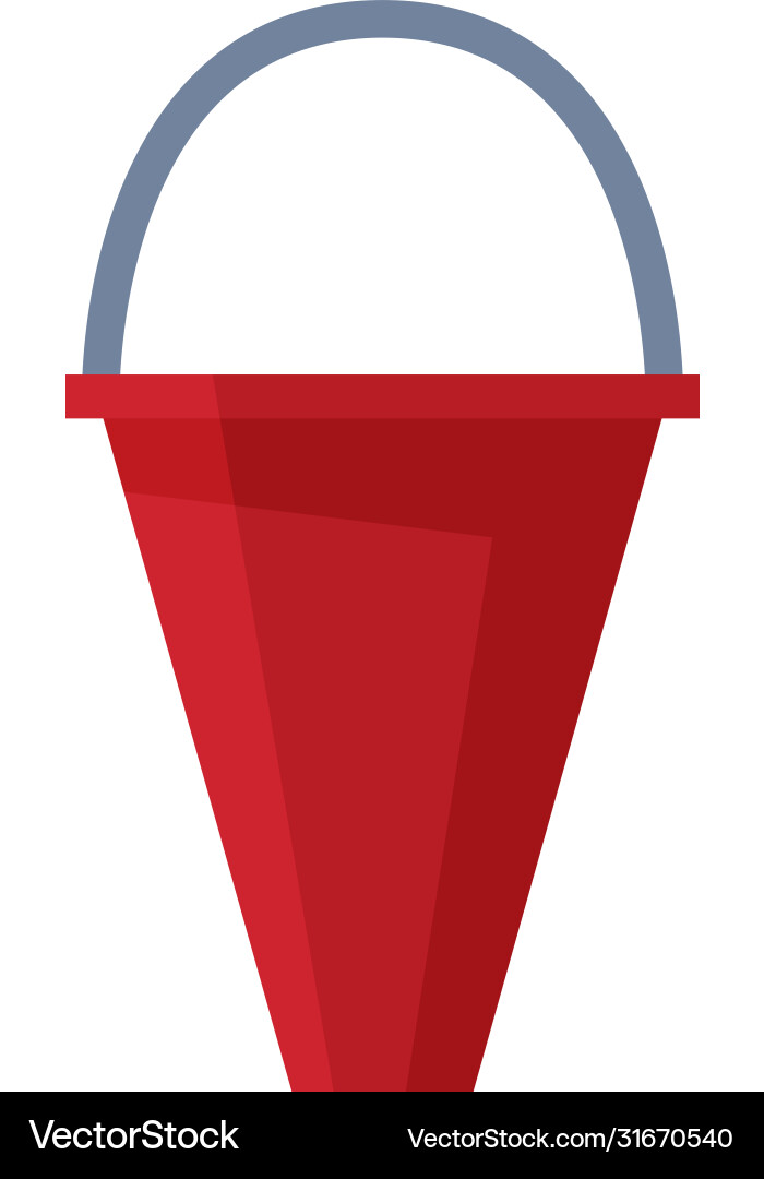 Red bucket firefighting equipment flat style Vector Image