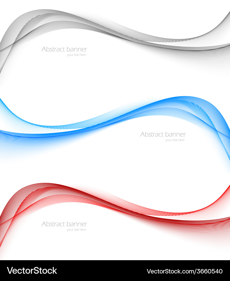 Set of soft wavy banners Royalty Free Vector Image