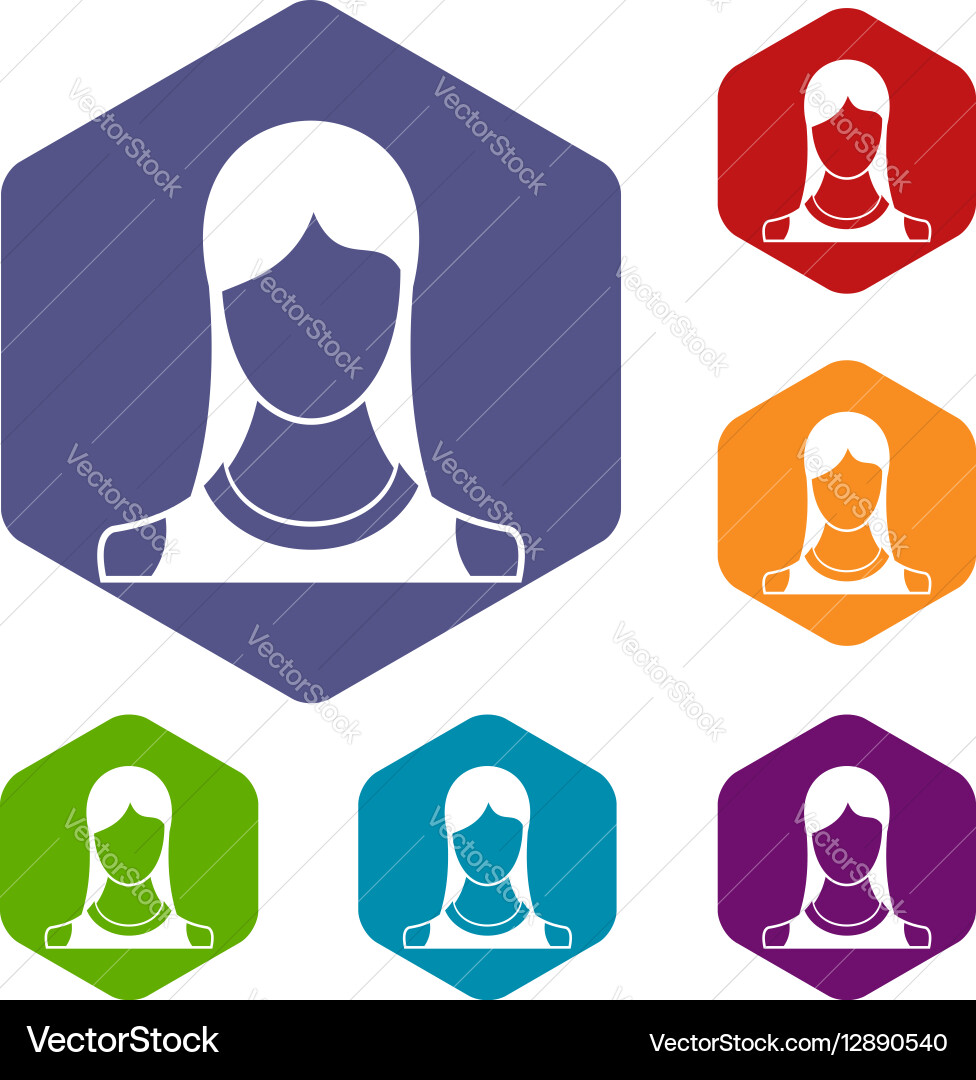 Woman icons set Royalty Free Vector Image - VectorStock