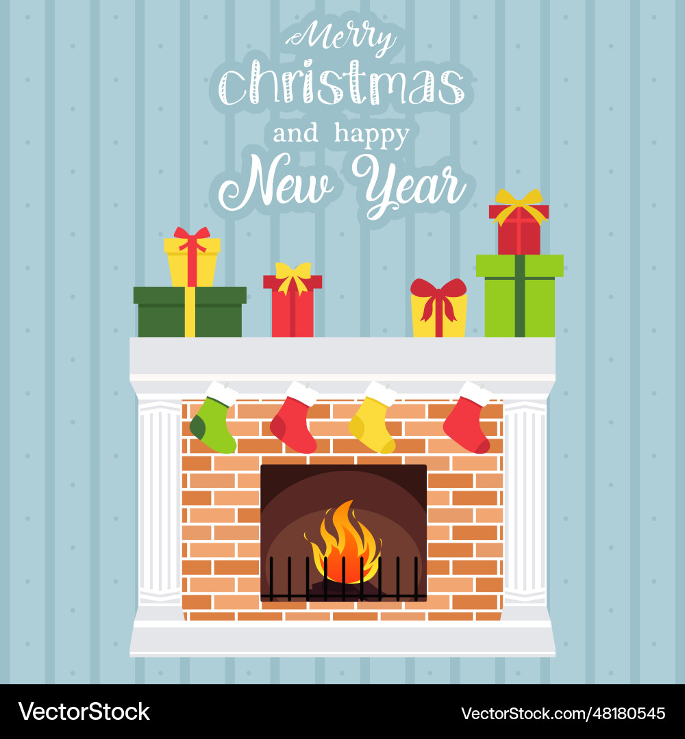 A christmas living room Royalty Free Vector Image