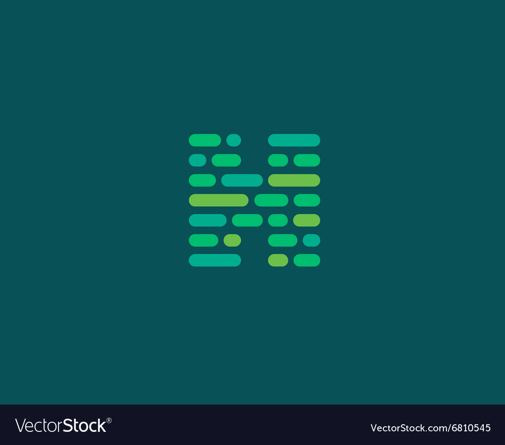 Abstract letter H logo Dynamic code Royalty Free Vector