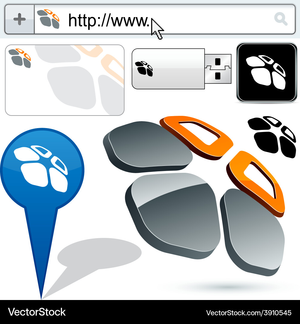 Business 3d flower logo design Royalty Free Vector Image