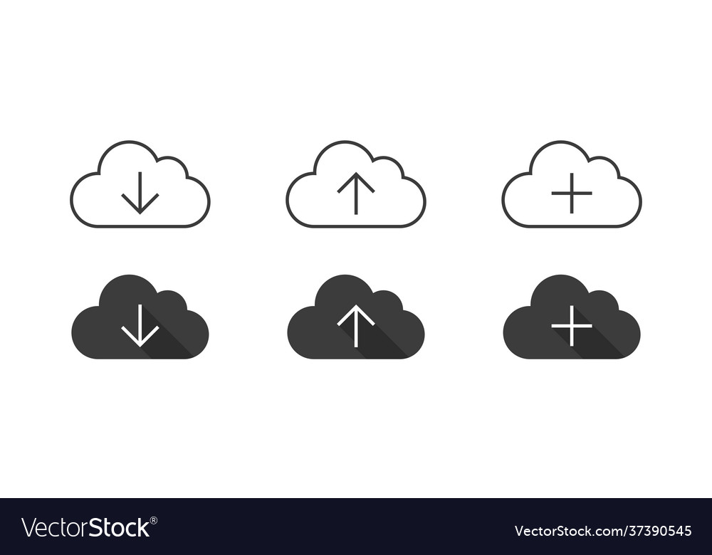 Cloud icons computing devices connected Royalty Free Vector