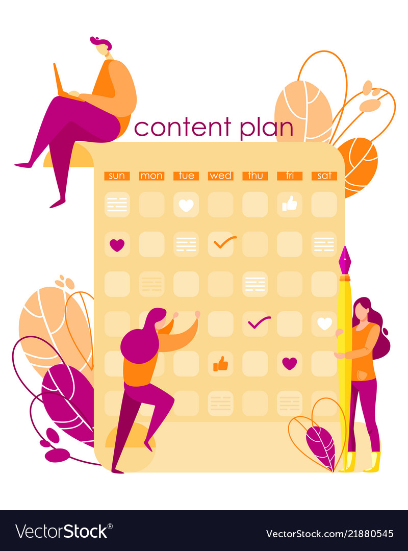 Content plan Royalty Free Vector Image - VectorStock
