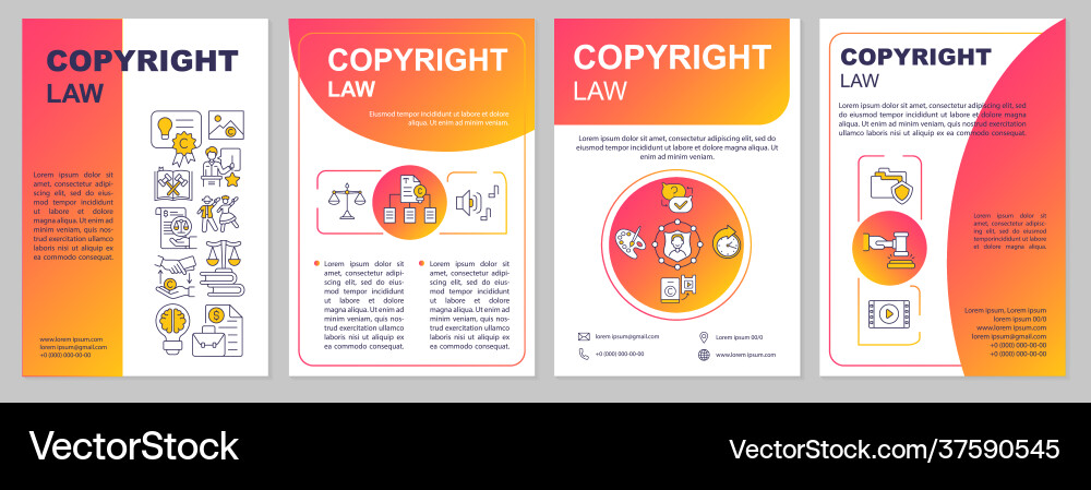 Copyright law brochure template Royalty Free Vector Image