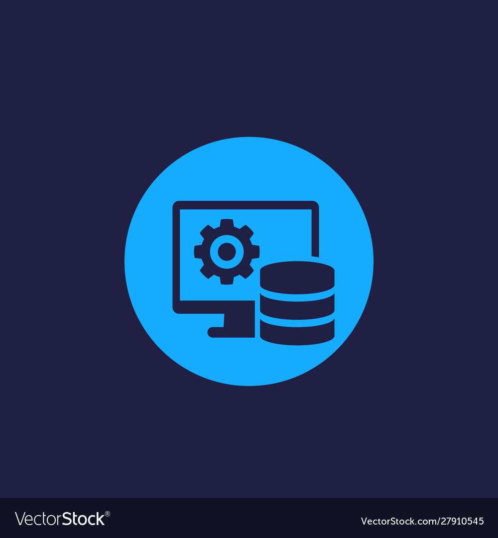 Database and computer icon Royalty Free Vector Image