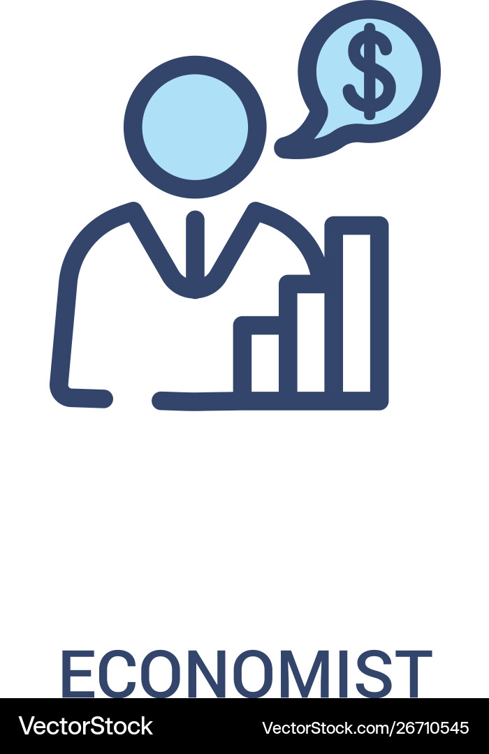 Economist concept 2 colored icon simple line Vector Image