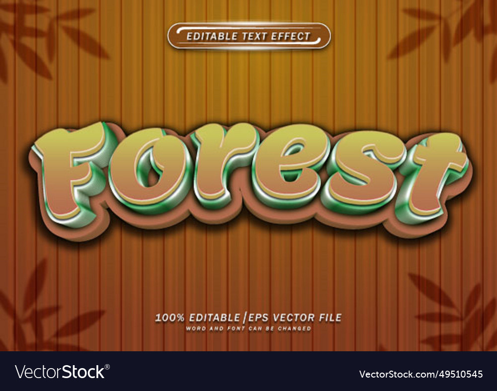 Forest text editable effect Royalty Free Vector Image