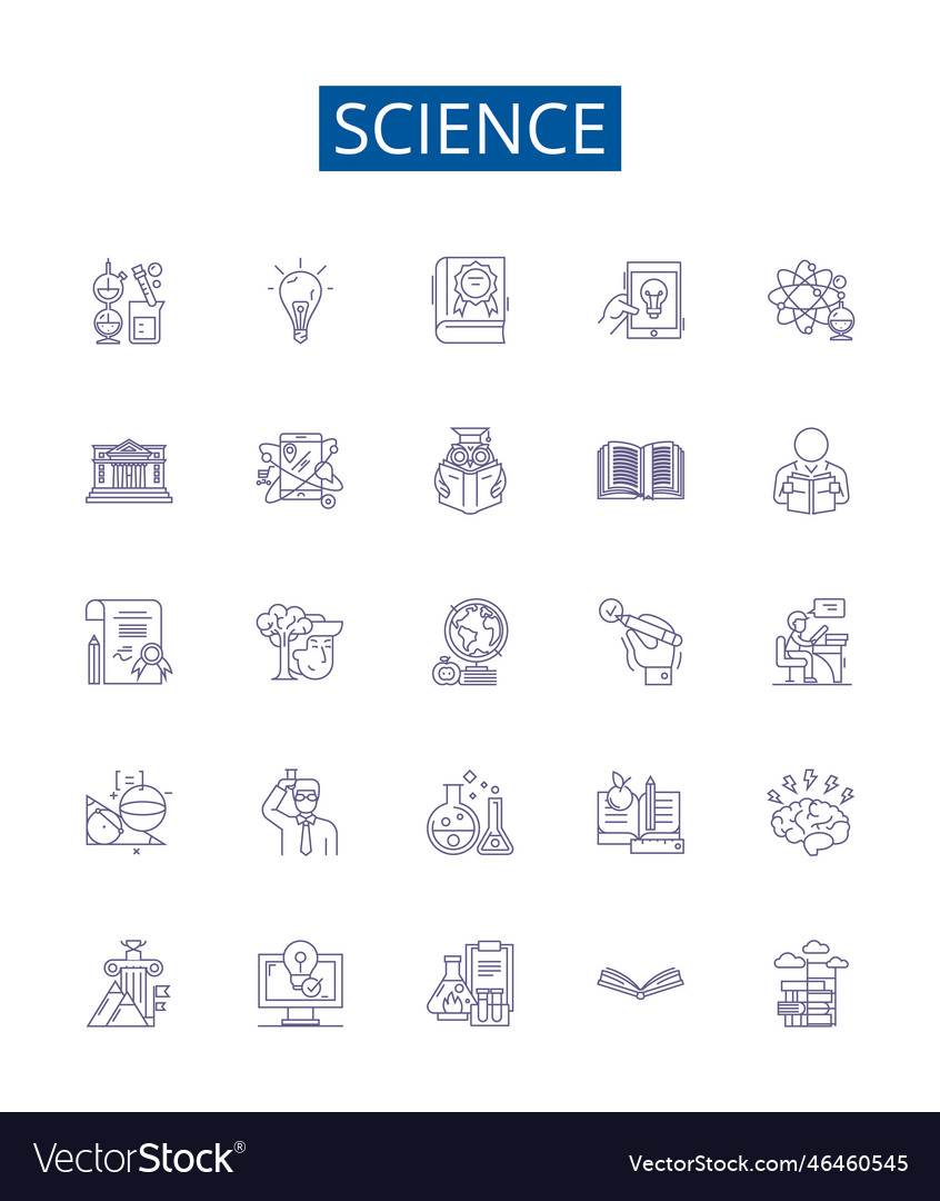 Science line icons signs set design collection Vector Image