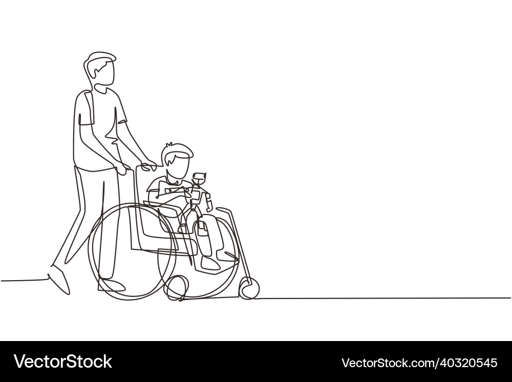 Single one line drawing rehabilitation center Vector Image