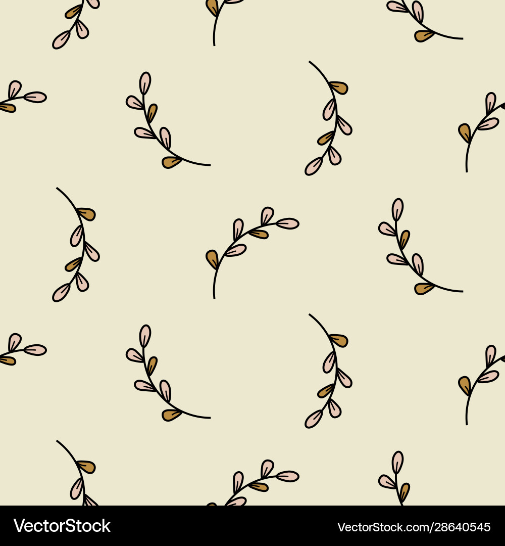 Small branches pattern in hand drawn style Vector Image
