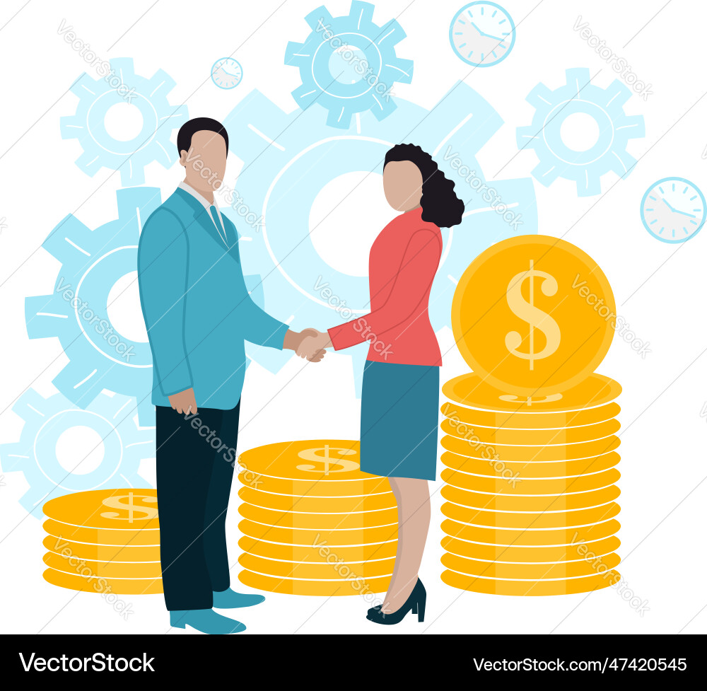 The conclusion of transaction Royalty Free Vector Image