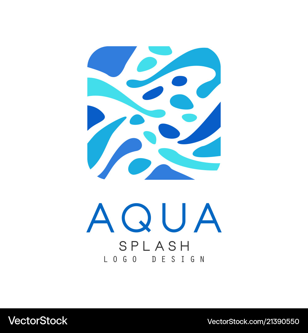 Aqua splash logo design corporate identity Vector Image