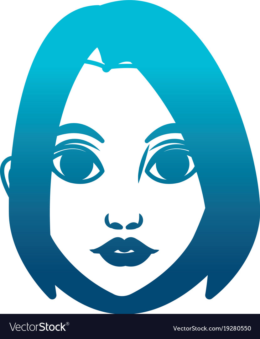 Beautiful Woman Face Cartoon Royalty Free Vector Image