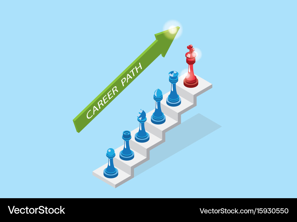Chess pieces represent career growth career path Vector Image