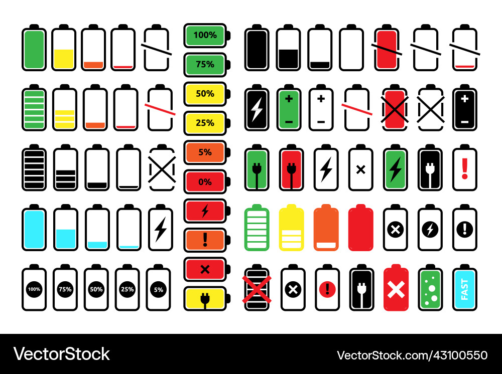 Full charge logo level up energy status plug Vector Image