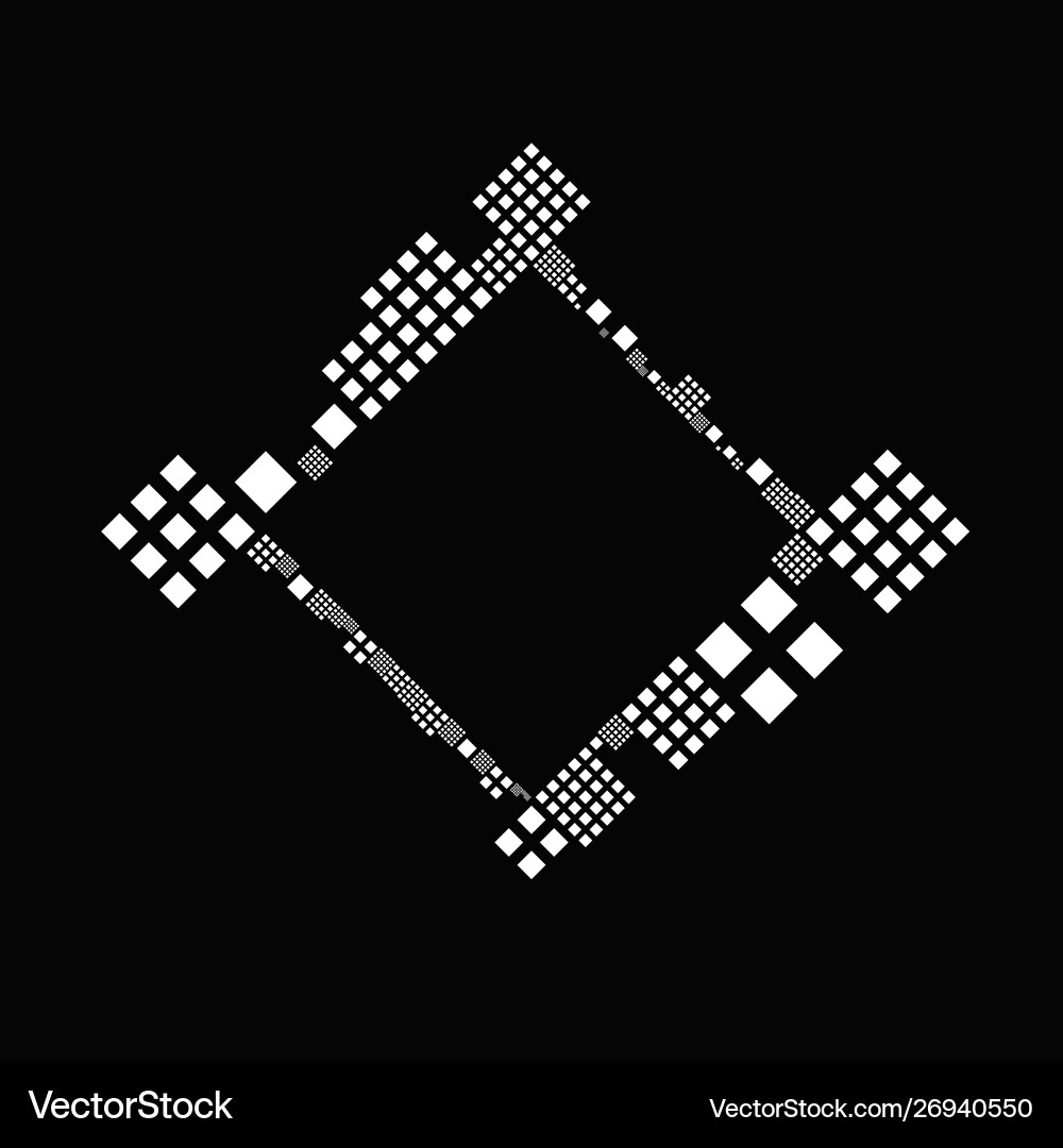 Geometrical diagonal square badge decoration Vector Image