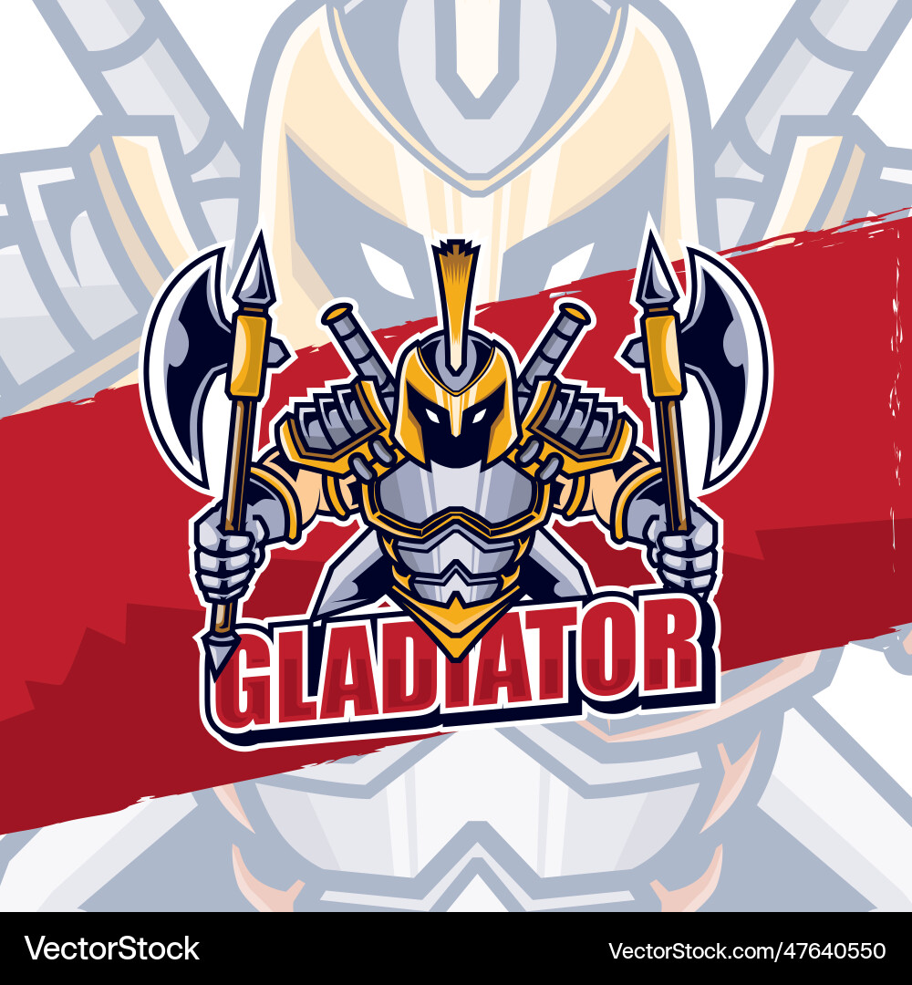 Gladiator mascot logo design gladiator mascot Vector Image