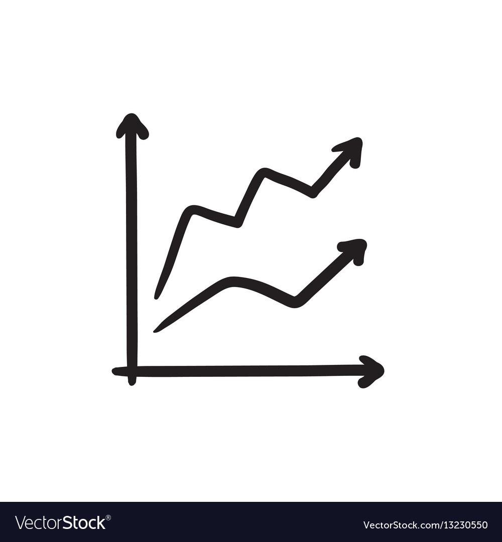 Growth graph sketch icon Royalty Free Vector Image Growth graph sketch icon Royalty Free Vector Image