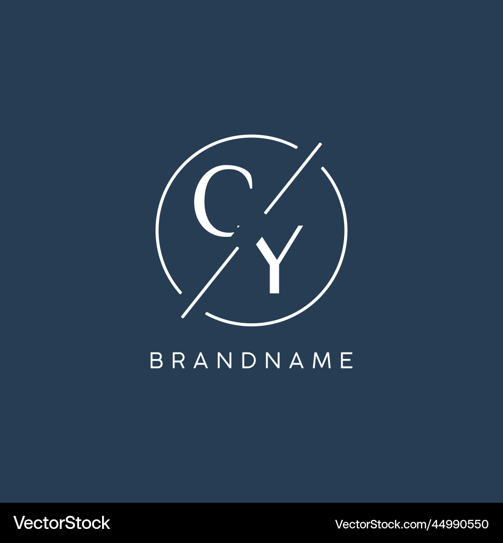 Initial letter cy logo monogram with circle line Vector Image