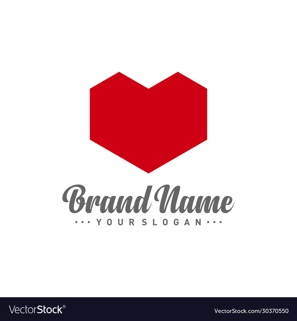 Love logo heart design template for healthy Vector Image