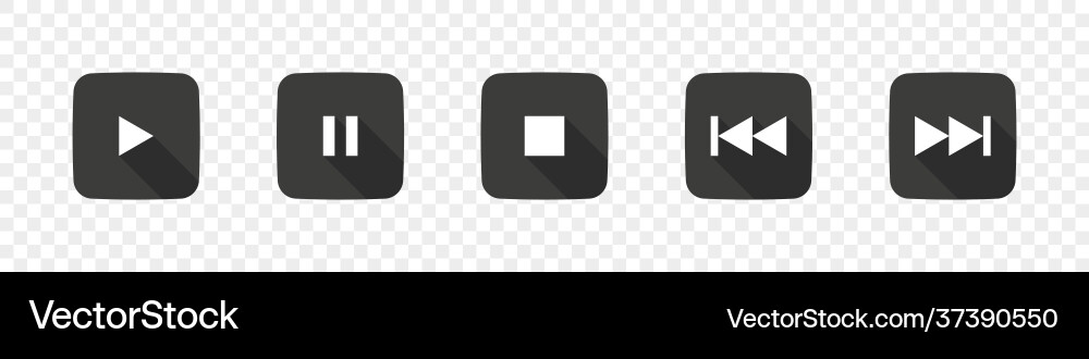 Media player control icons control icons flat Vector Image