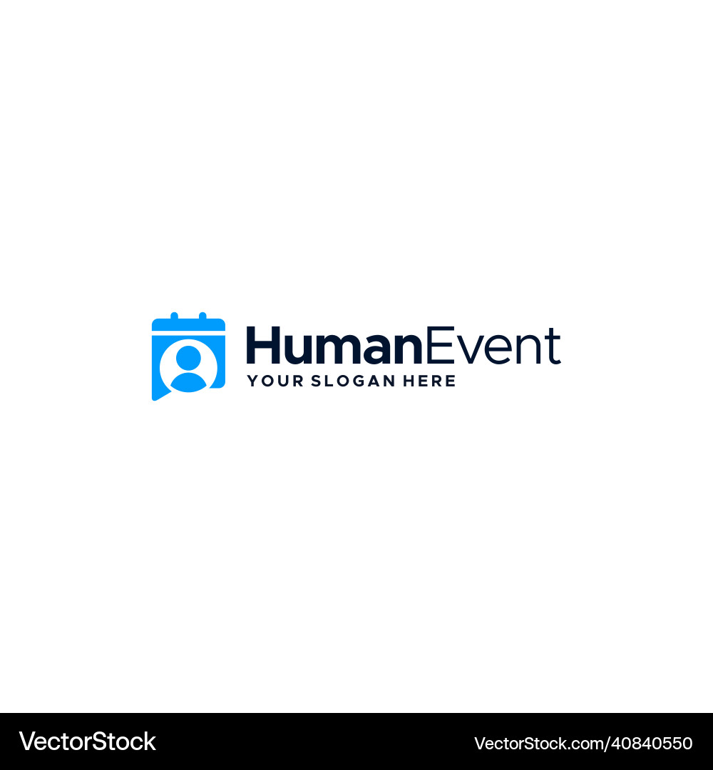 Minimalist human event notepad people logo design Vector Image