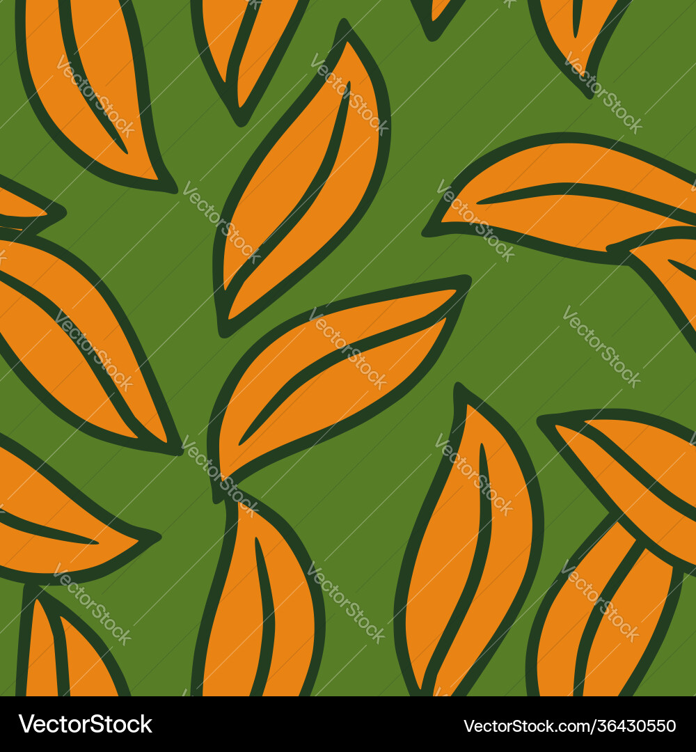 Nature seamless bright pattern with orange leaves Vector Image