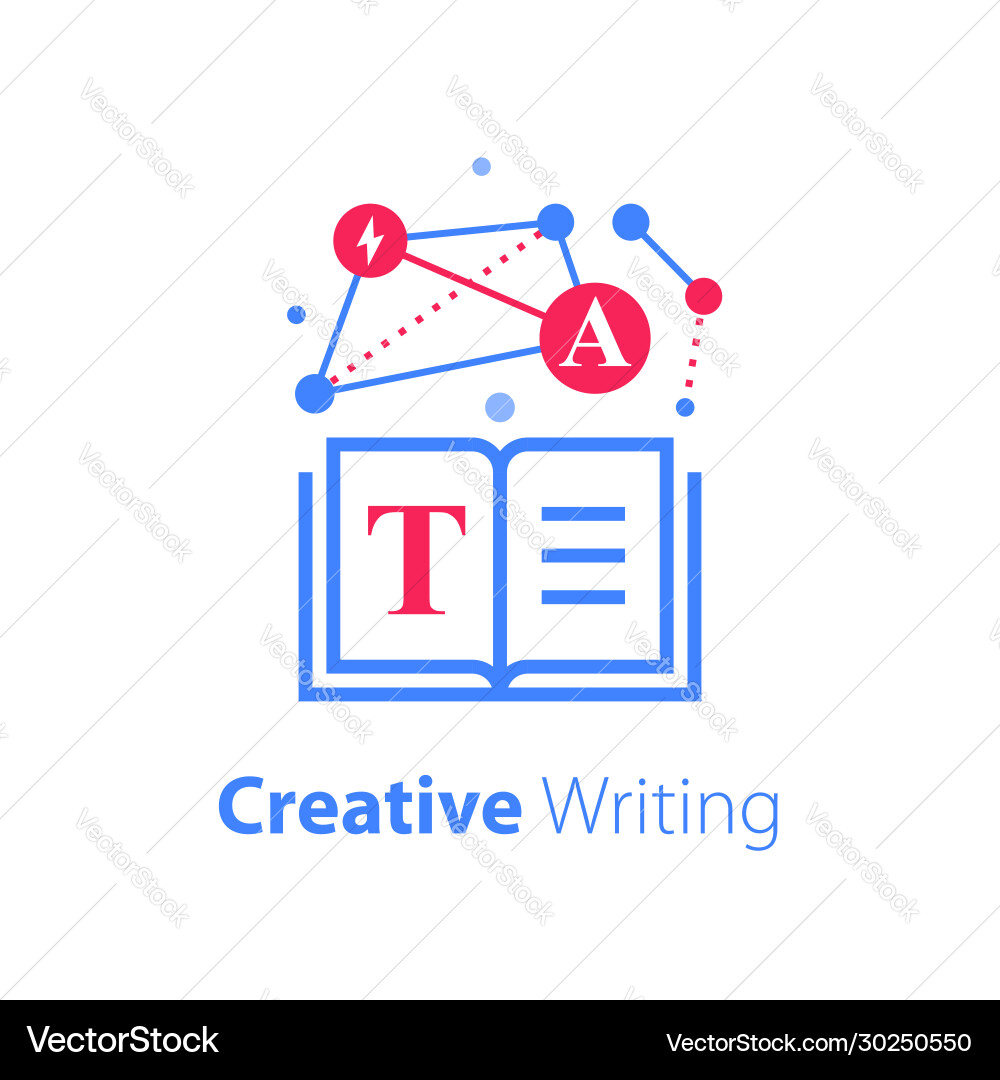 Open book creative writing and storytelling Vector Image