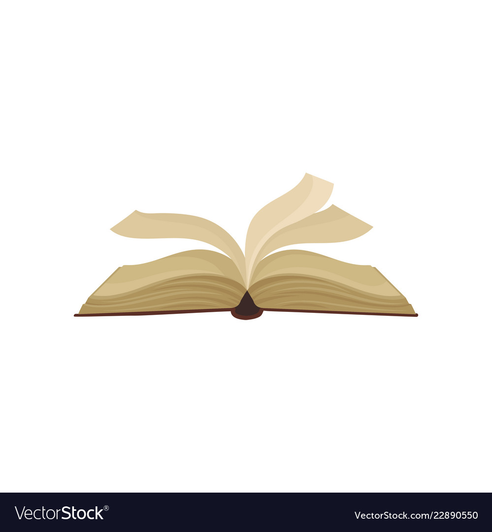 Opened book with pages fluttering Royalty Free Vector Image