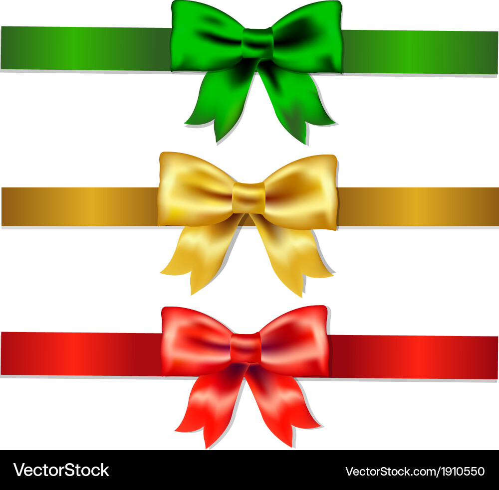 Set of color bows Royalty Free Vector Image - VectorStock