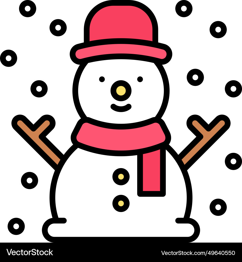 Snowman icon christmas related Royalty Free Vector Image