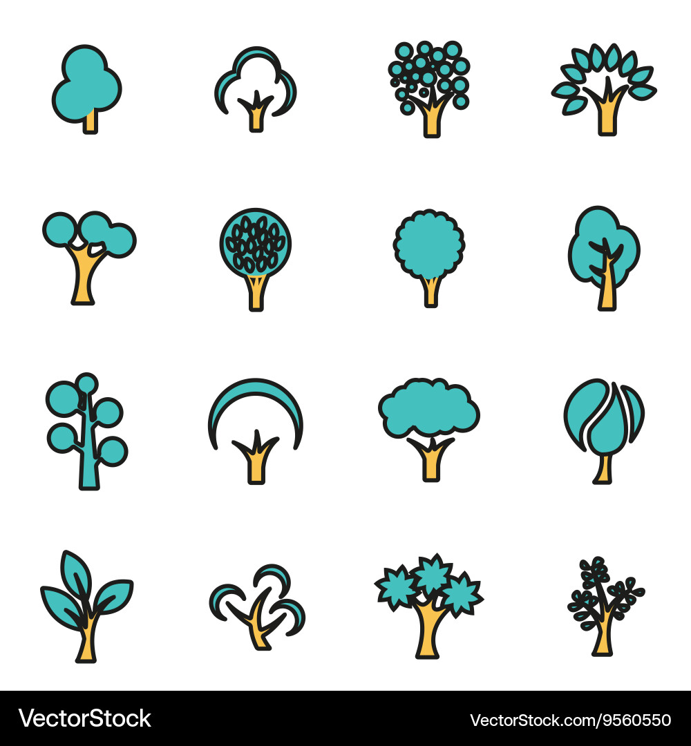 Trendy flat line icon pack for designers Vector Image