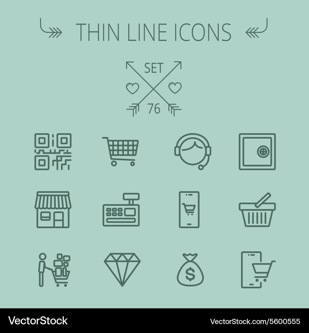 Business shopping thin line icon set Royalty Free Vector
