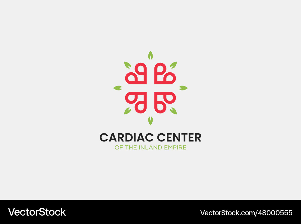 Cardiology center logo Royalty Free Vector Image