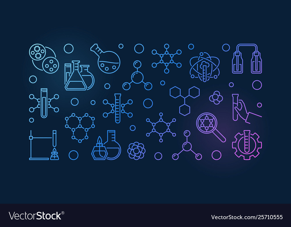 Chemical colored linear banner chemistry Vector Image