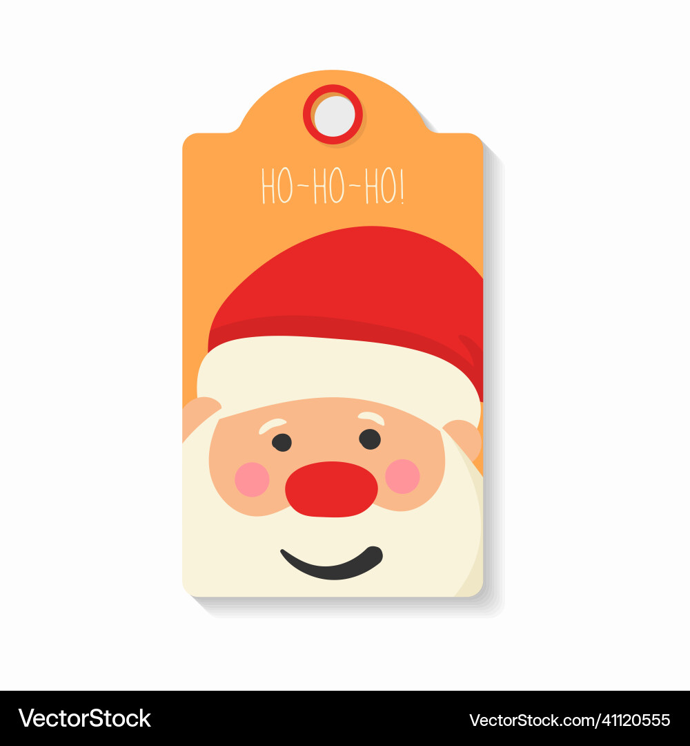Christmas gift tag with animals and characters Vector Image