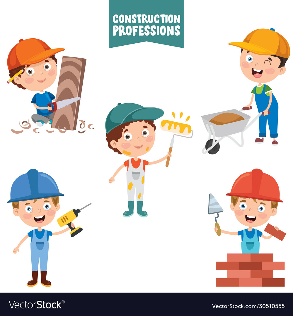 Construction professions Royalty Free Vector Image