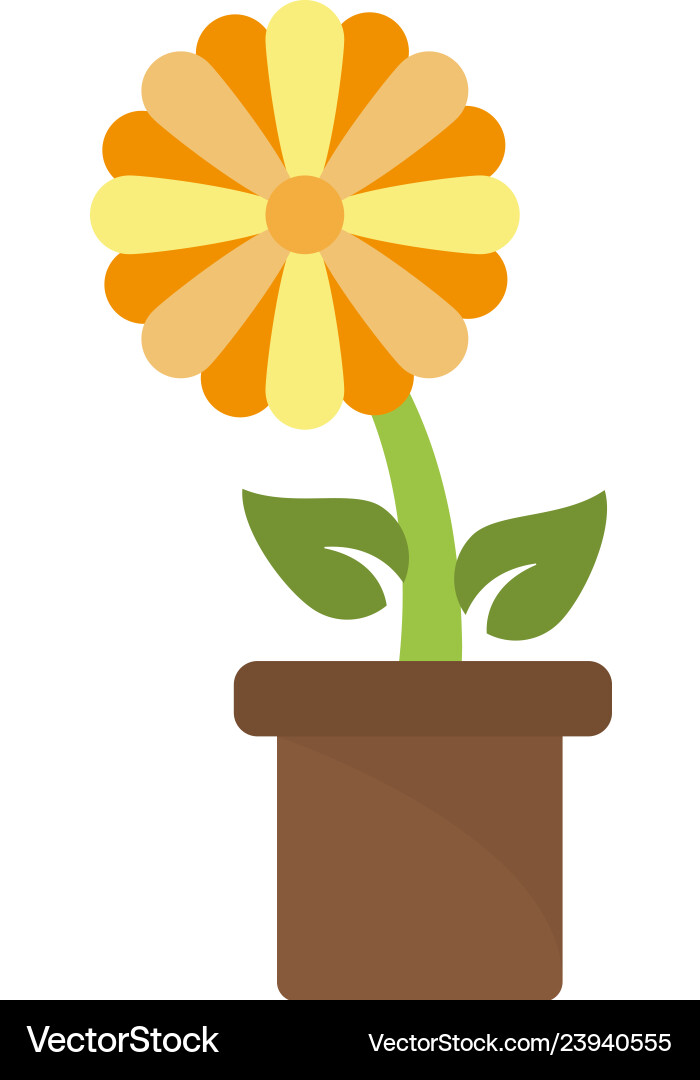 Flower in pot cartoon Royalty Free Vector Image