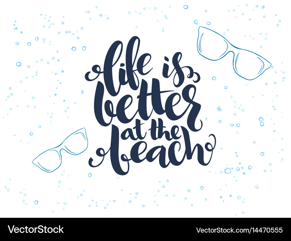 Hand lettering summer text about sea Royalty Free Vector