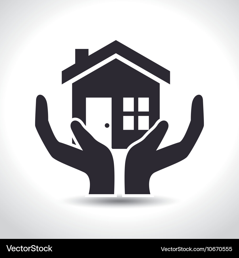House insurance hand protection design Royalty Free Vector