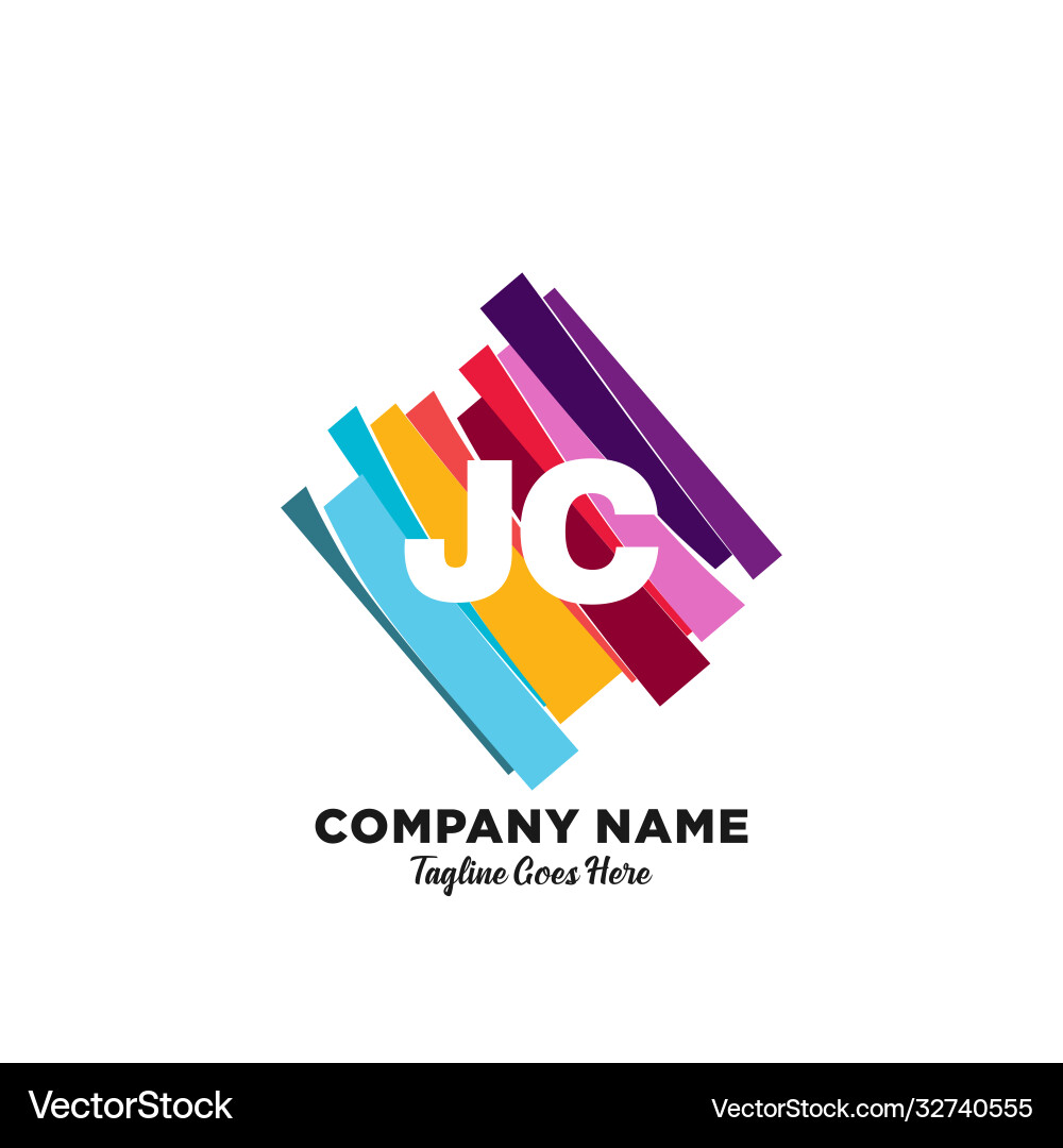 Jc initial logo with colorful template Royalty Free Vector