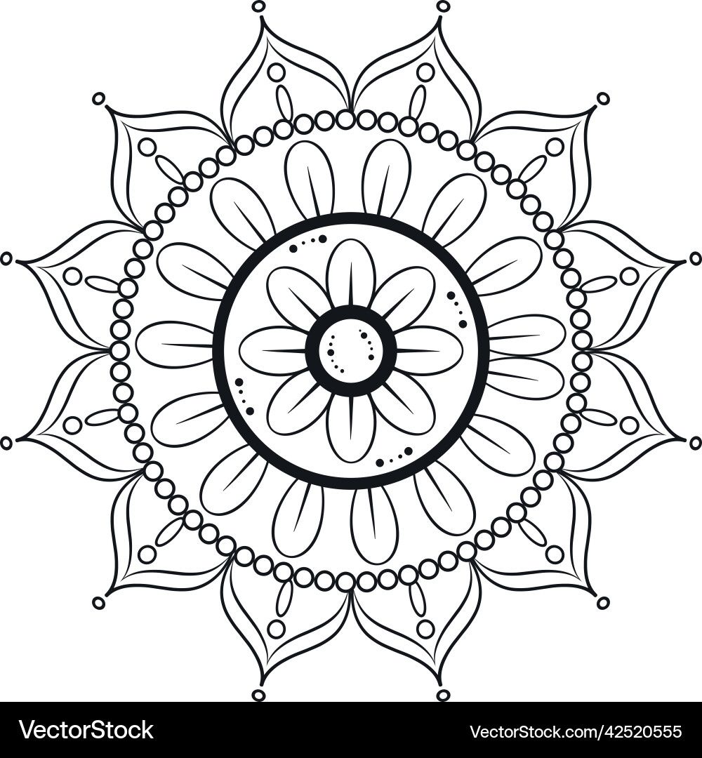 Mandala minimalist style tattoo Royalty Free Vector Image