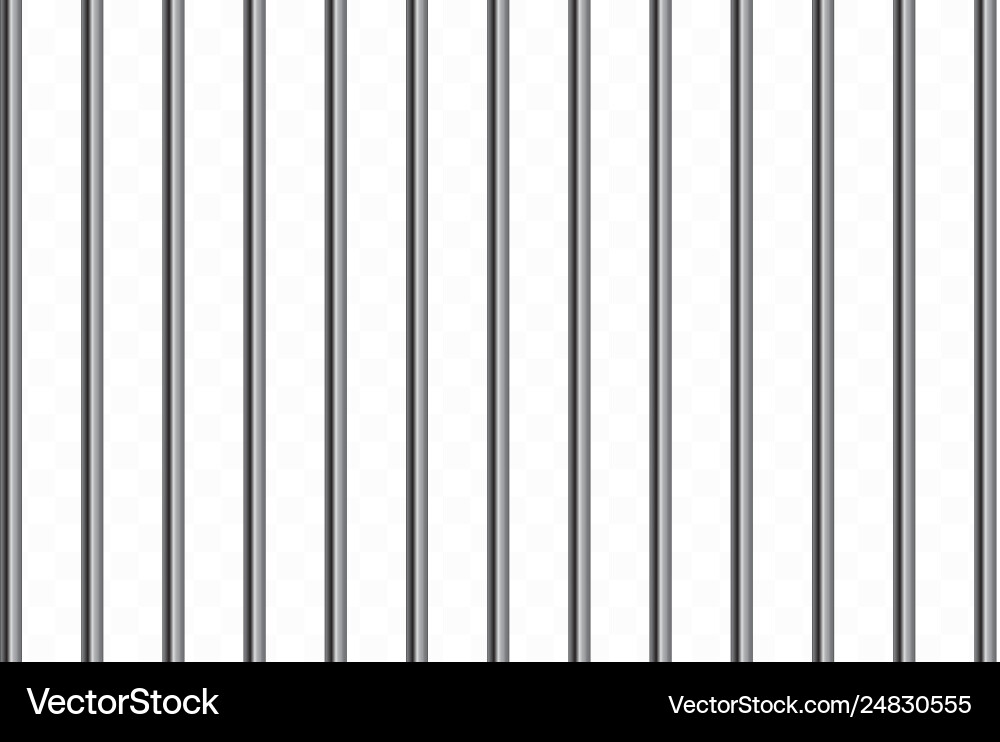 Realistic metal prison grilles isolated Royalty Free Vector