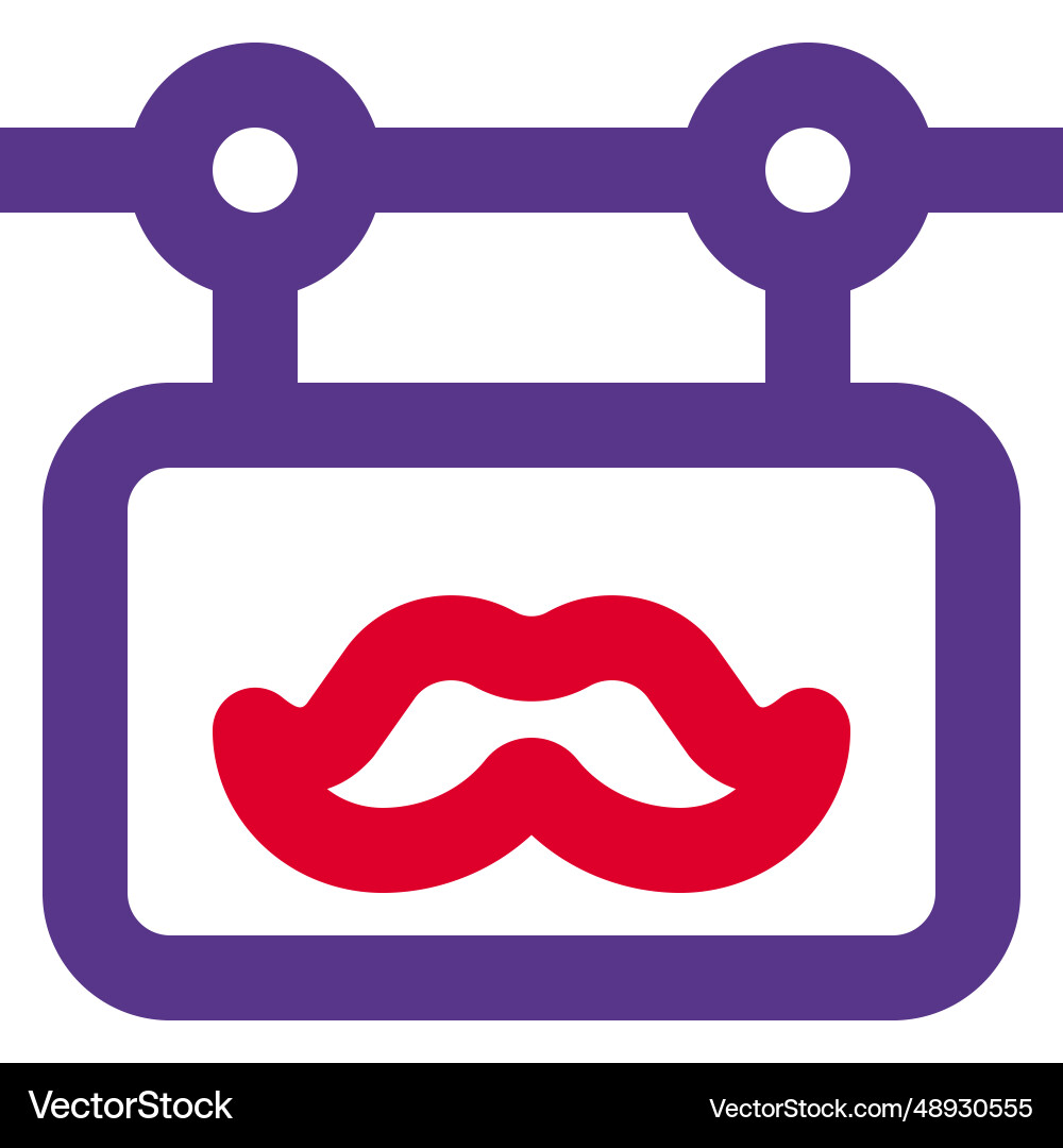 Salon sign board with a mustache logotype Vector Image
