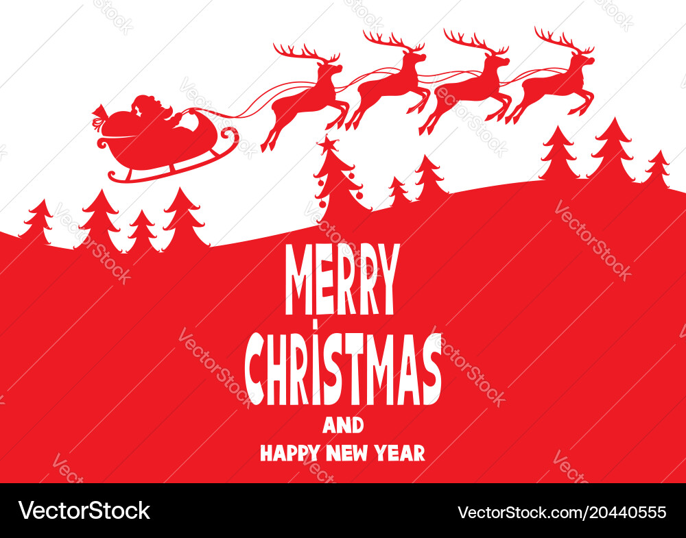 Santa claus with reindeer Royalty Free Vector Image