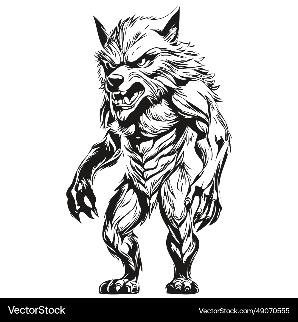 Transparent halloween werewolf for night Vector Image