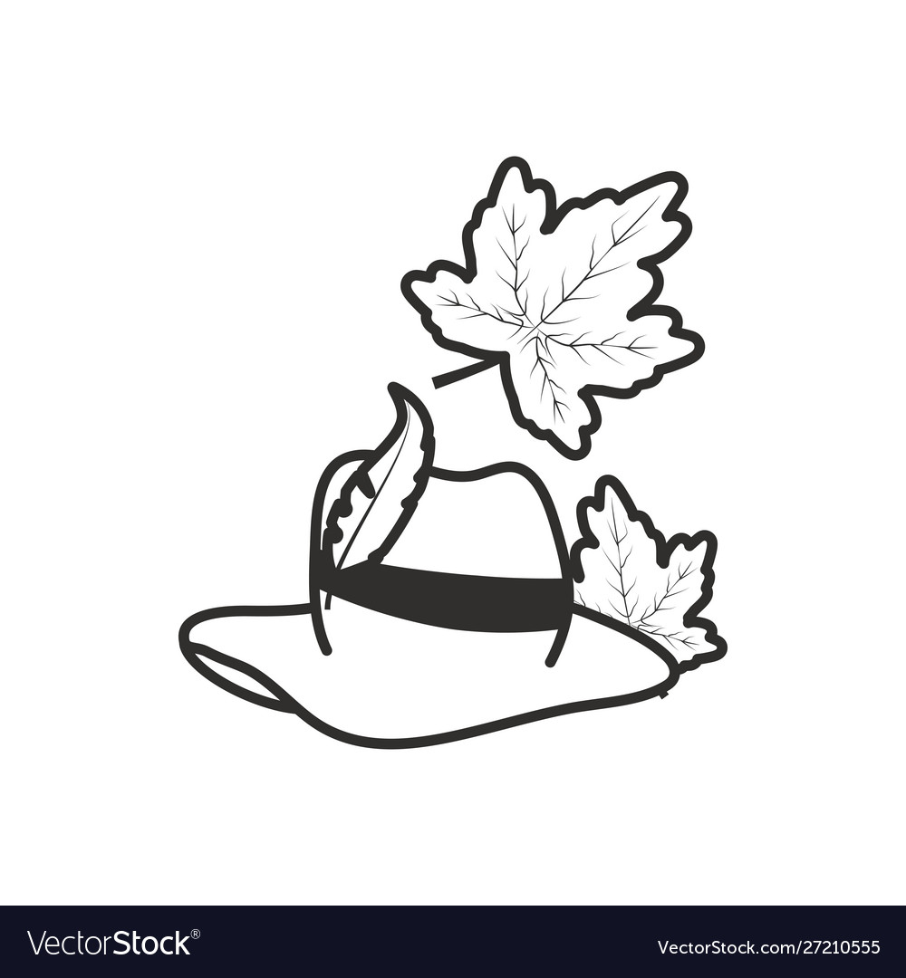 Tyrolean hat germany oktoberfest icon Royalty Free Vector Tyrolean hat germany oktoberfest icon Royalty Free Vector