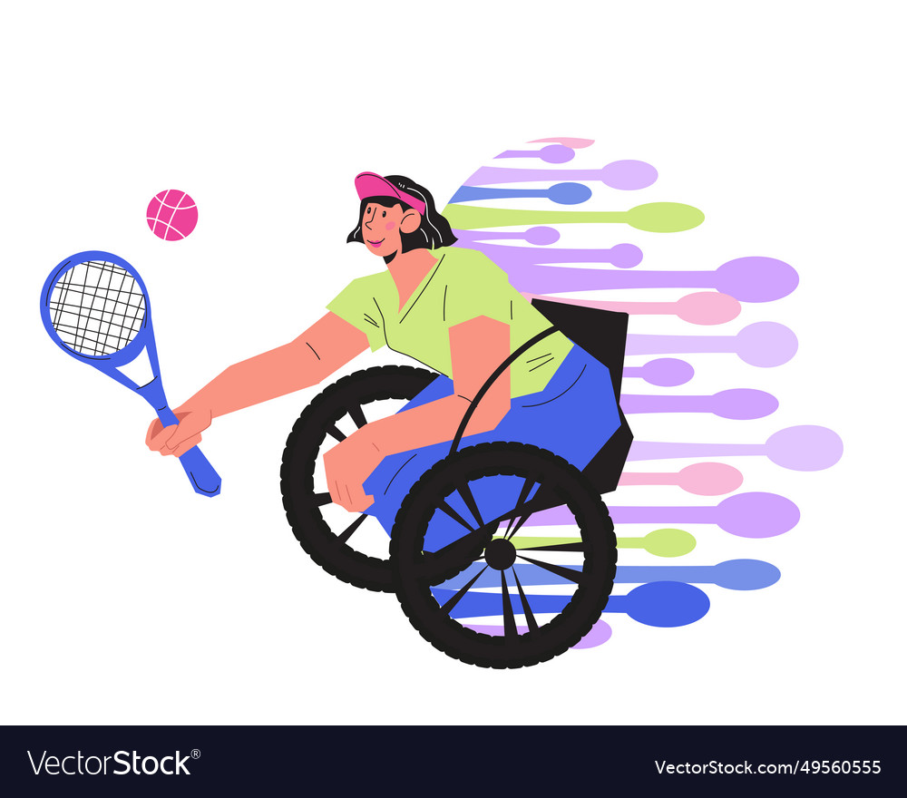 Wheelchair tennis and adaptive sport Royalty Free Vector