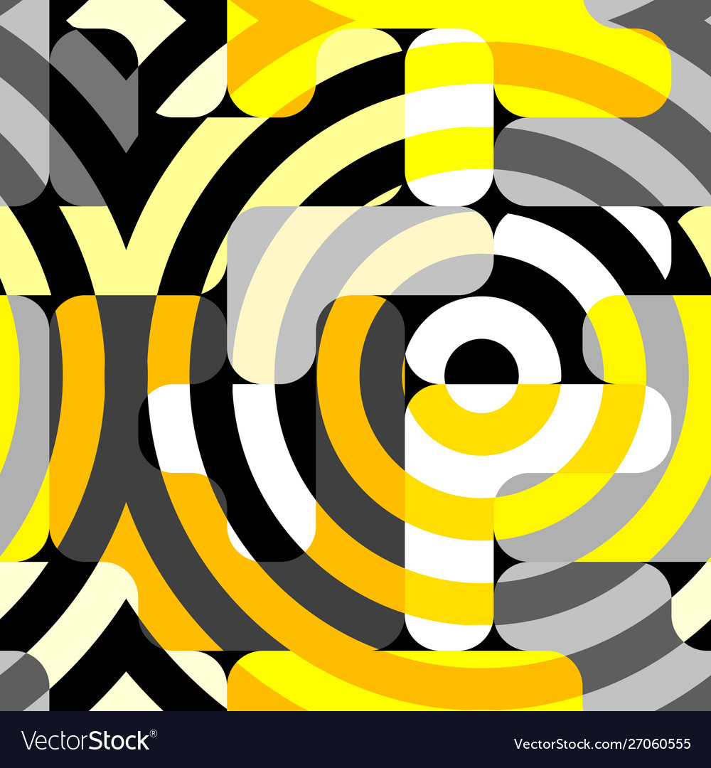 Yellow geometric pattern in a patchwork collage Vector Image